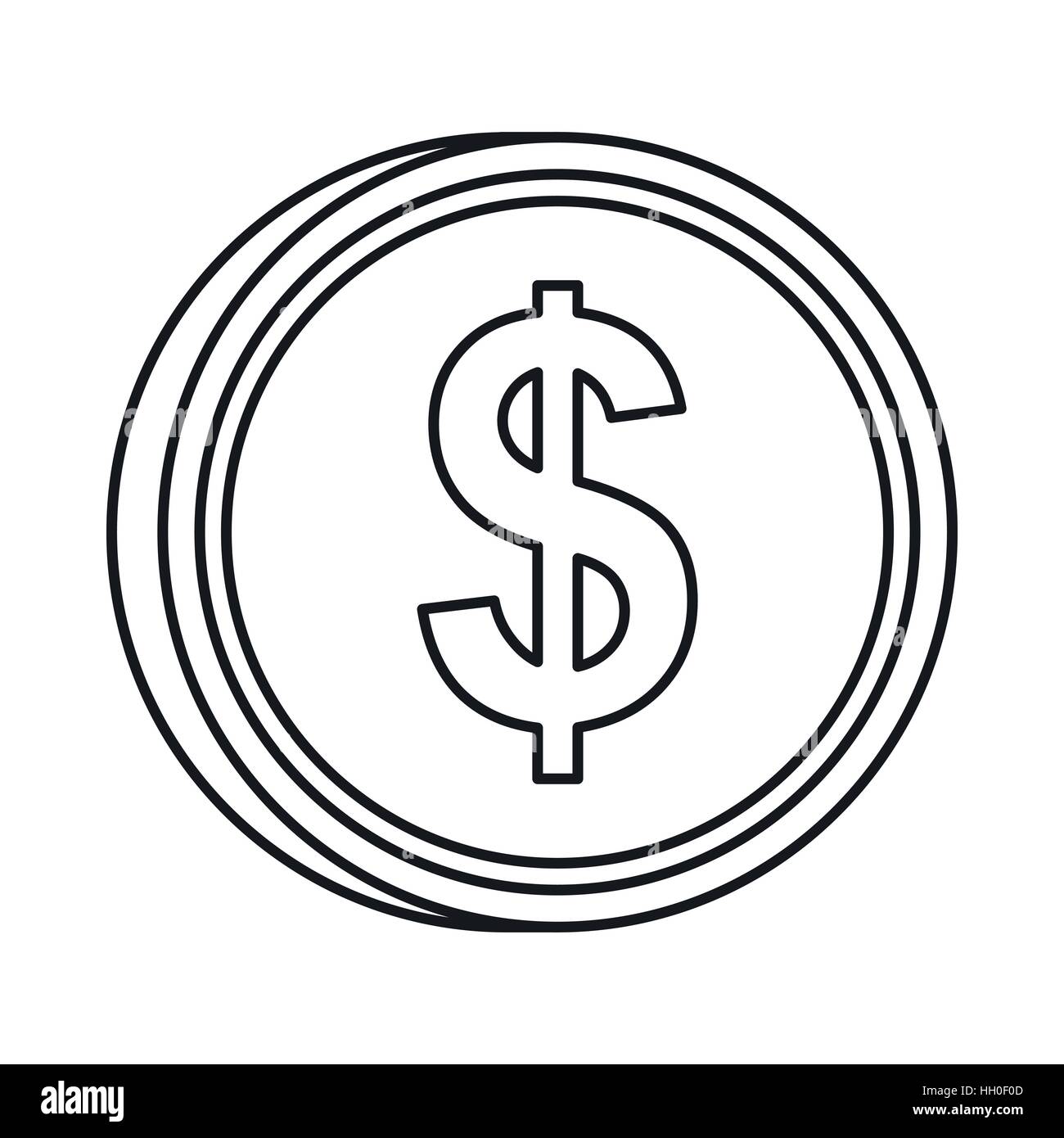 US dollar symbol icon, outline style Stock Vector Image & Art - Alamy
