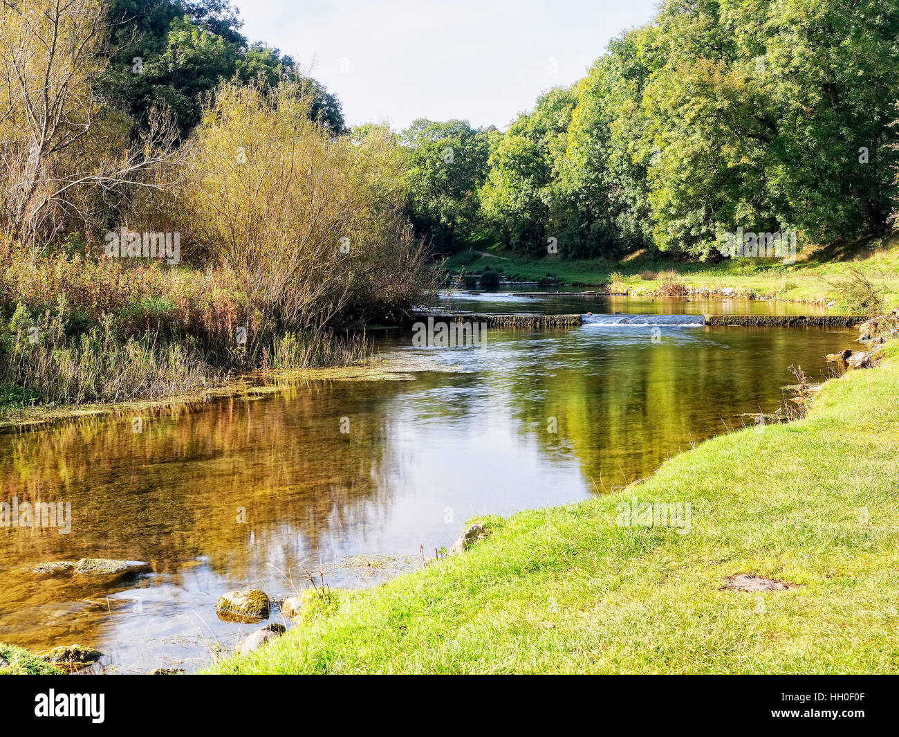 On a clear and bright October morning the clear water of the River ...