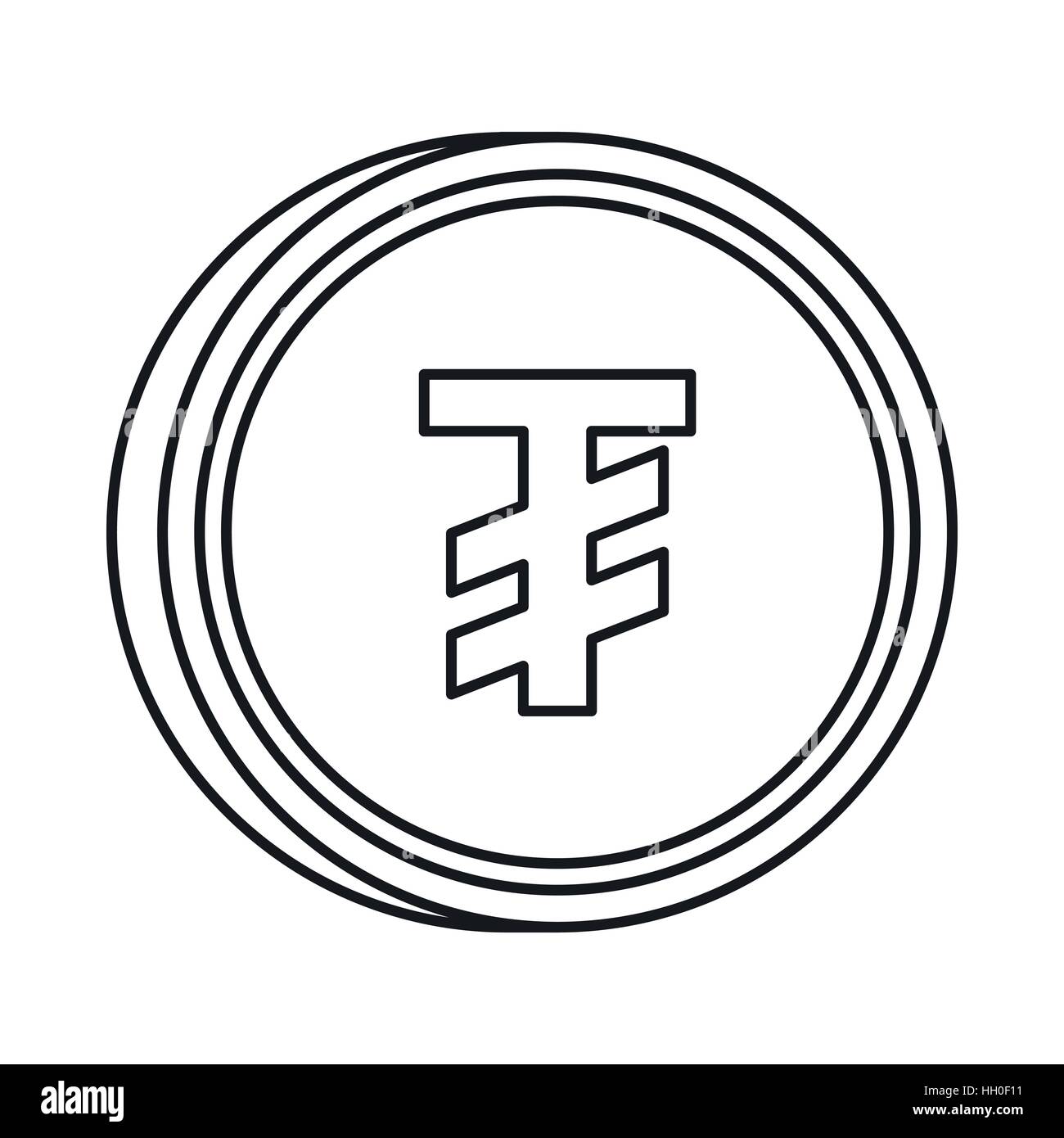 Mongolian Tugrik sign icon, outline style Stock Vector Image & Art - Alamy