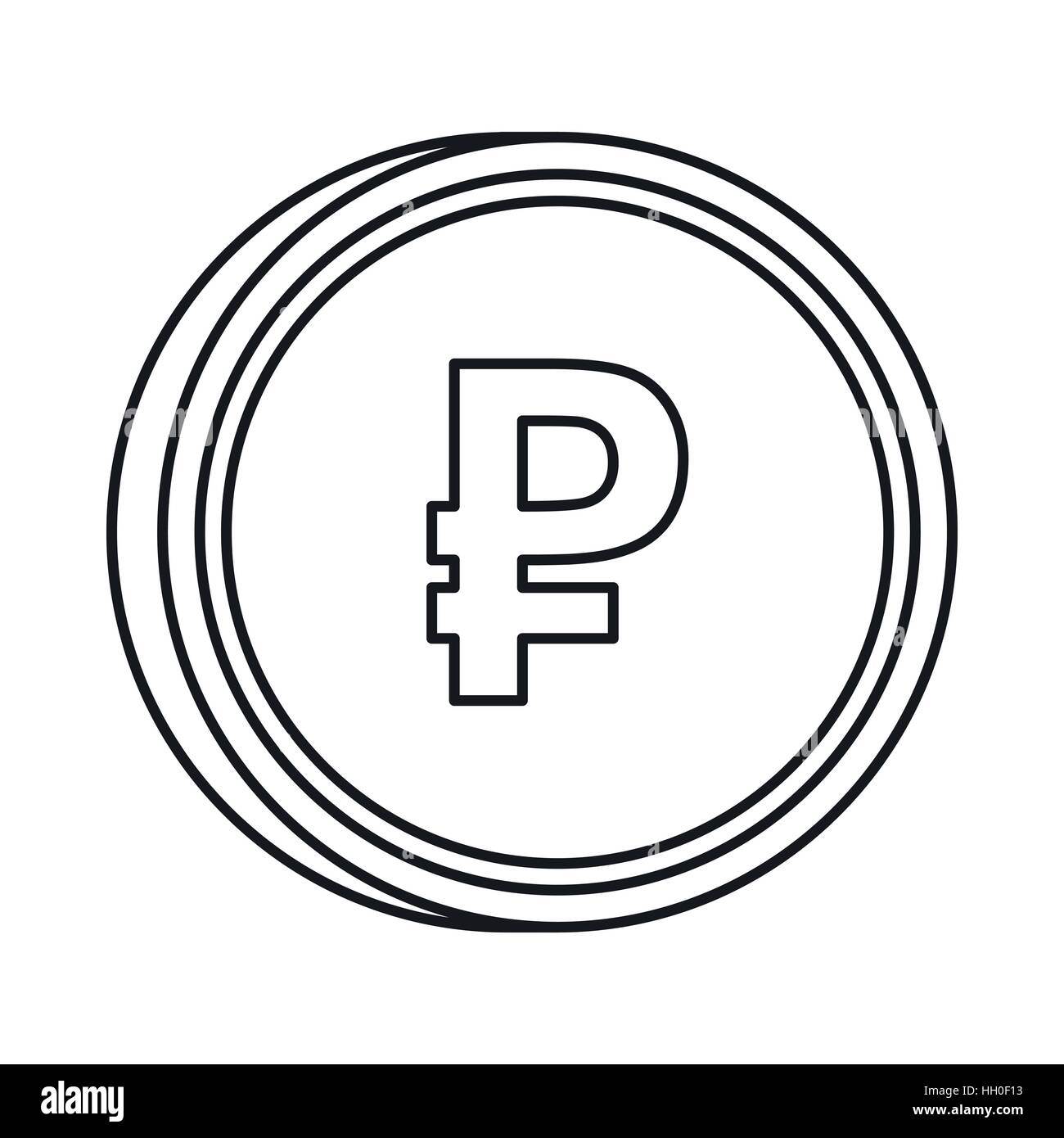 Russian ruble sign icon, outline style Stock Vector Image & Art - Alamy