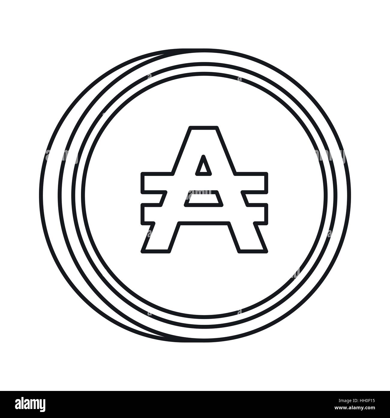 Argentine austral sign icon, outline style Stock Vector Image & Art - Alamy