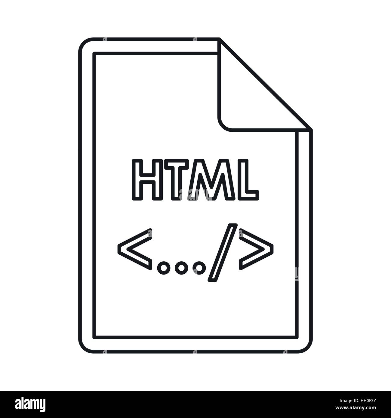HTML file extension icon, outline style Stock Vector Image & Art - Alamy
