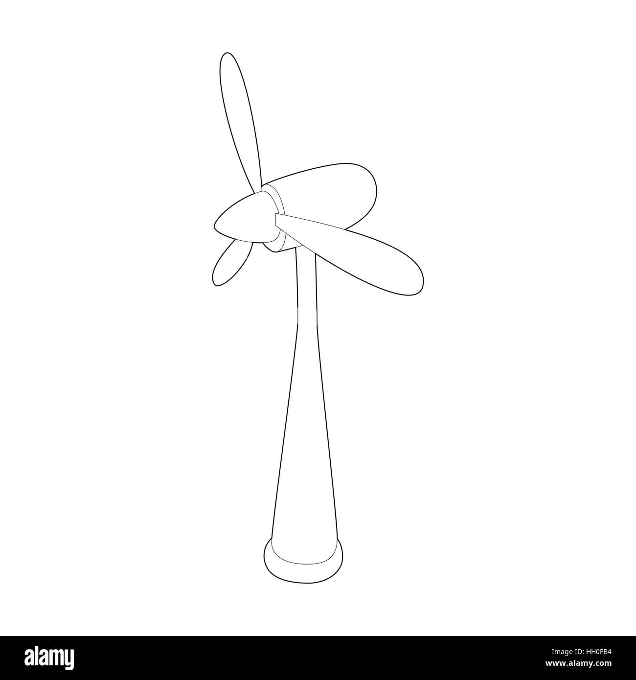 Wind turbine icon, outline style Stock Vector Image & Art - Alamy