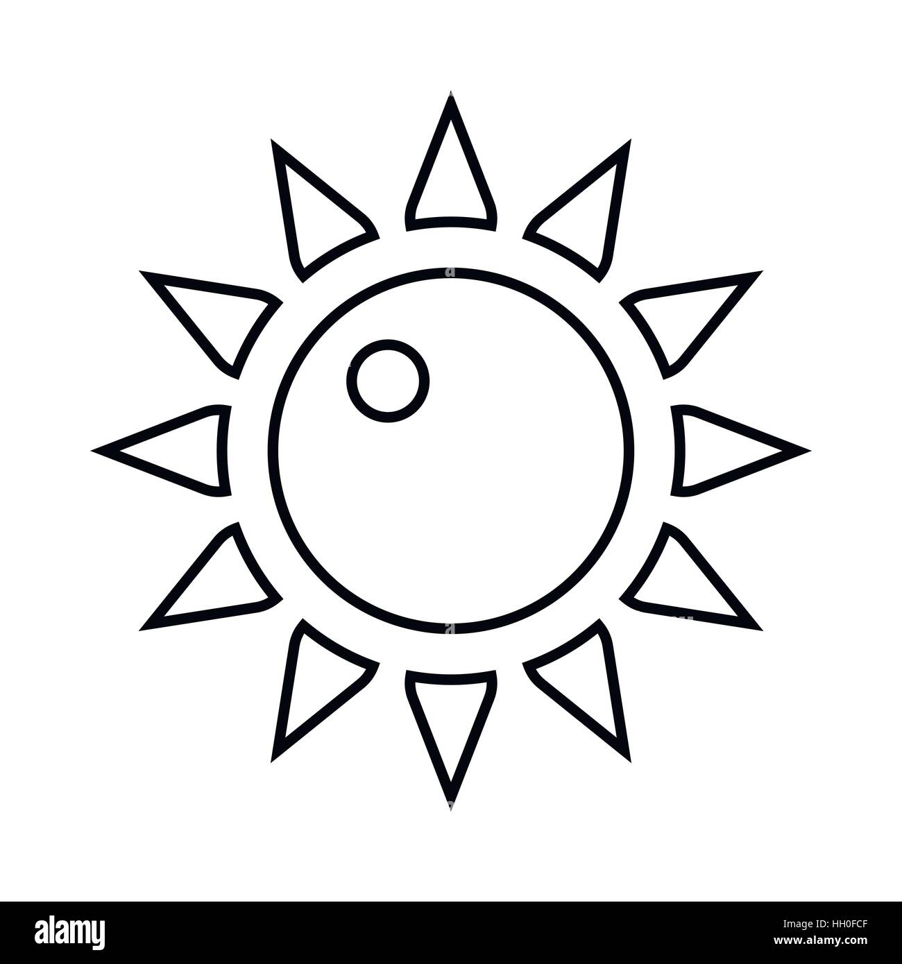 Sun icon, outline style Stock Vector Image & Art - Alamy