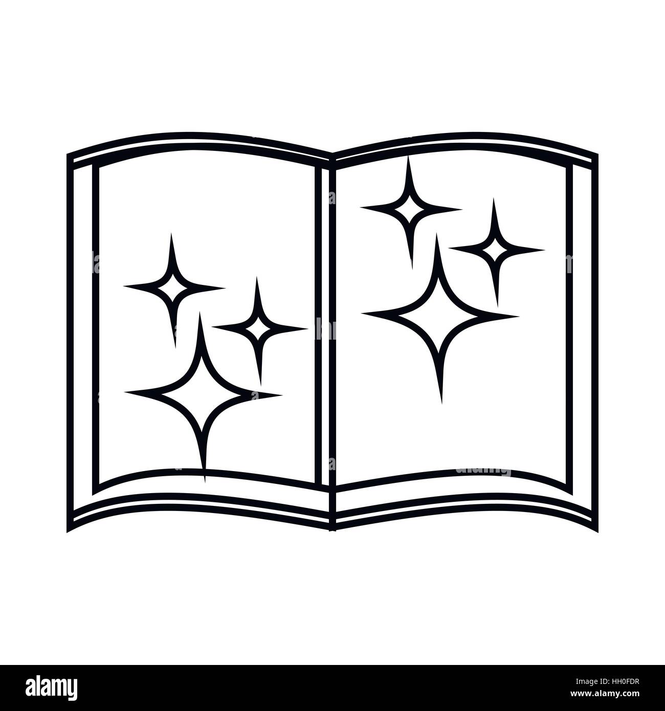 Book of wizard icon, outline style Stock Vector Image & Art - Alamy
