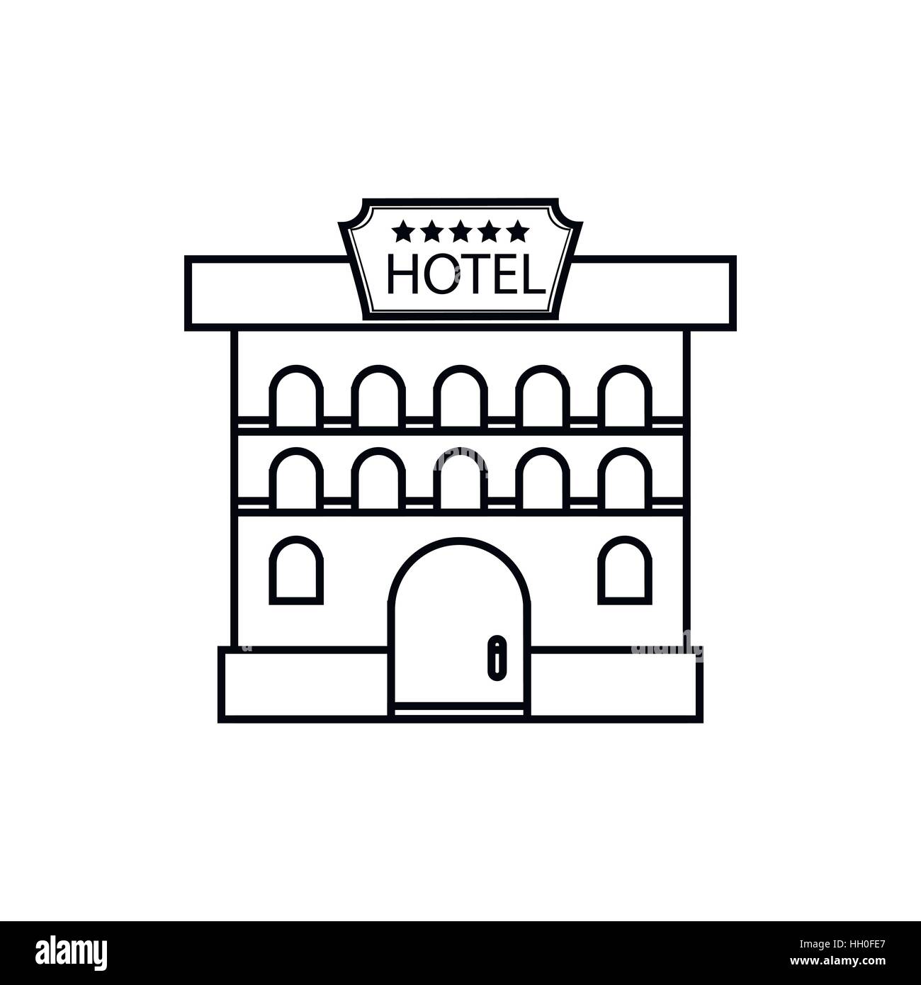 Hotel icon, outline style Stock Vector Image & Art - Alamy