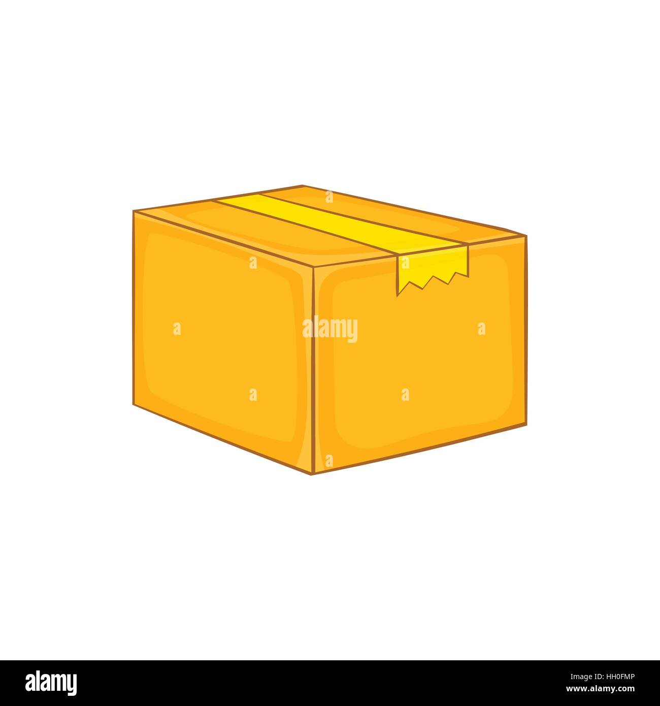 Cardboard box icon in cartoon style Stock Vector Image & Art - Alamy