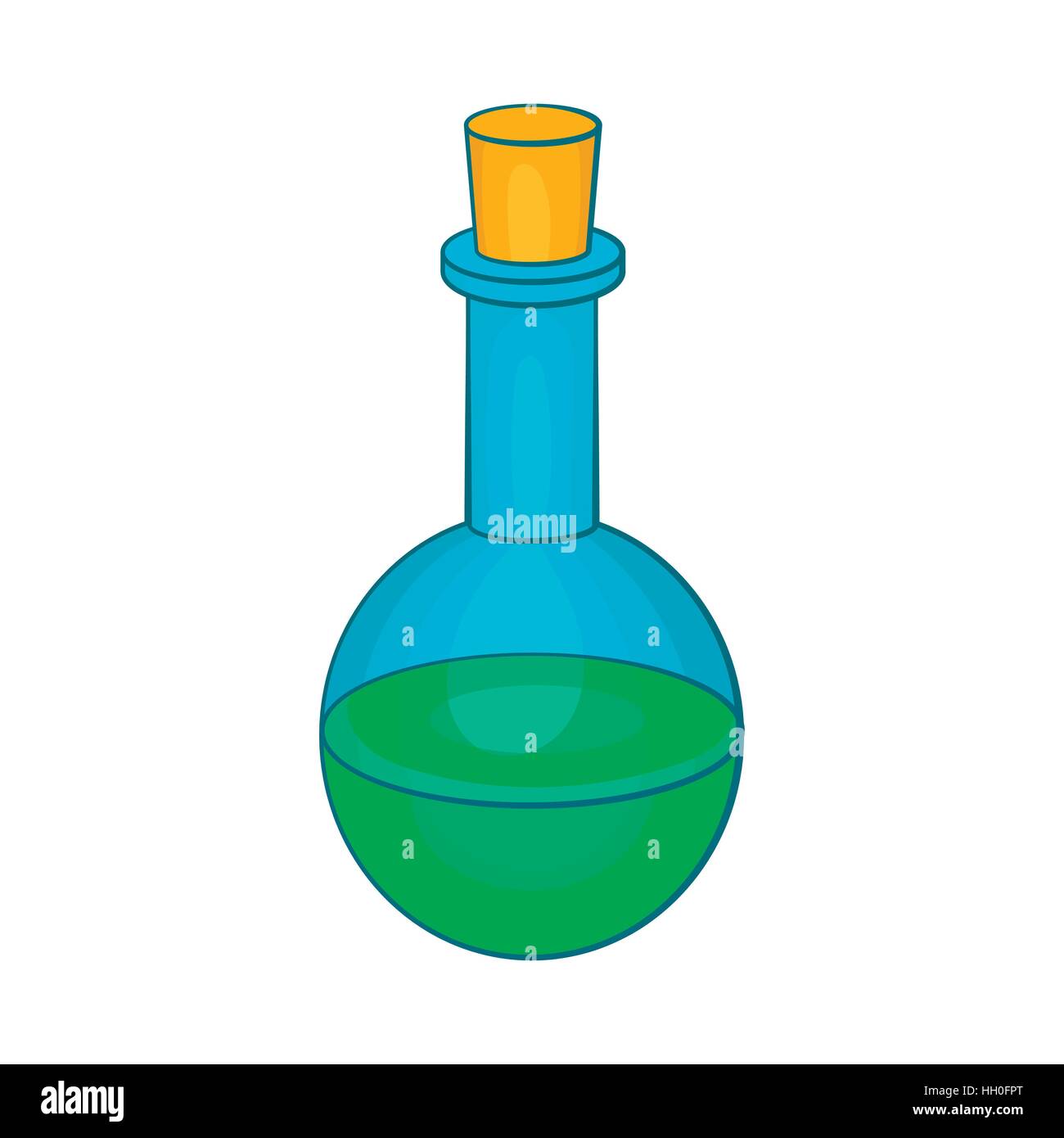 Flask with green potion icon, cartoon style Stock Vector Image & Art ...