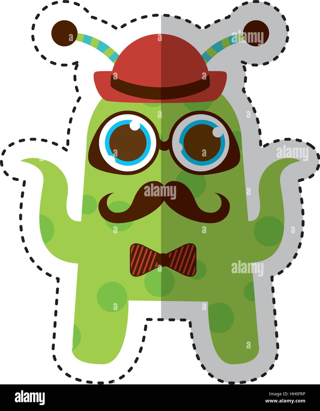 monster comic character with hipster style icon vector illustration ...