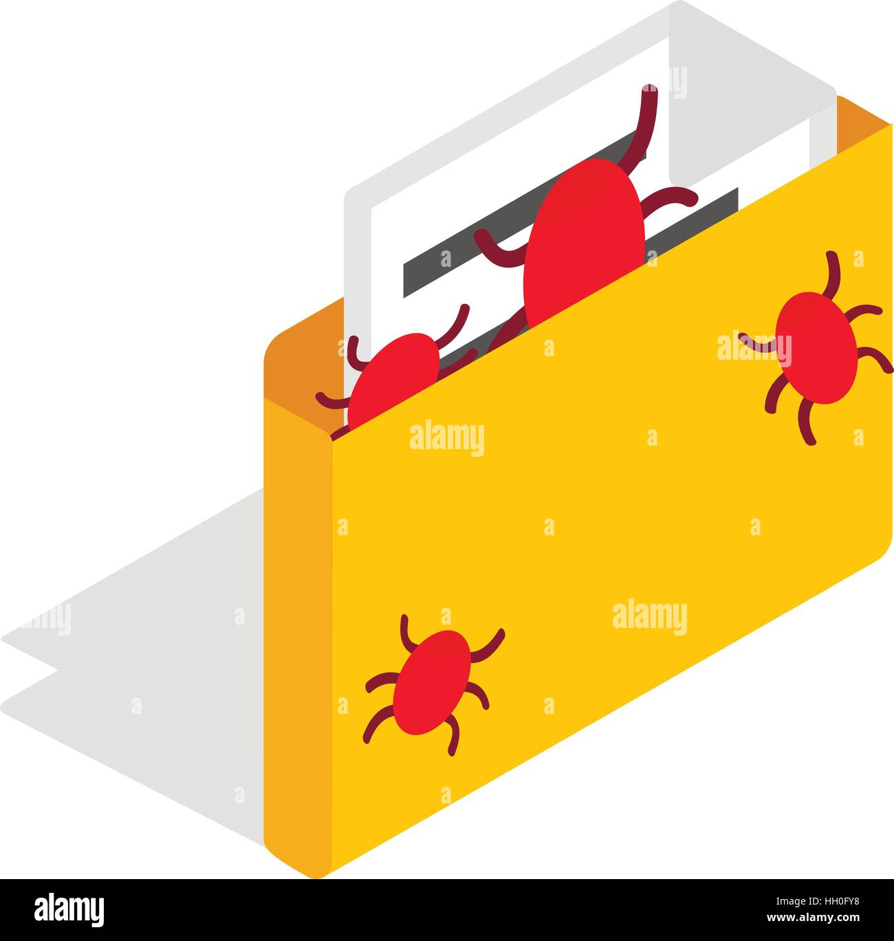 Infected email icon in isometric 3d style Stock Vector Image & Art - Alamy