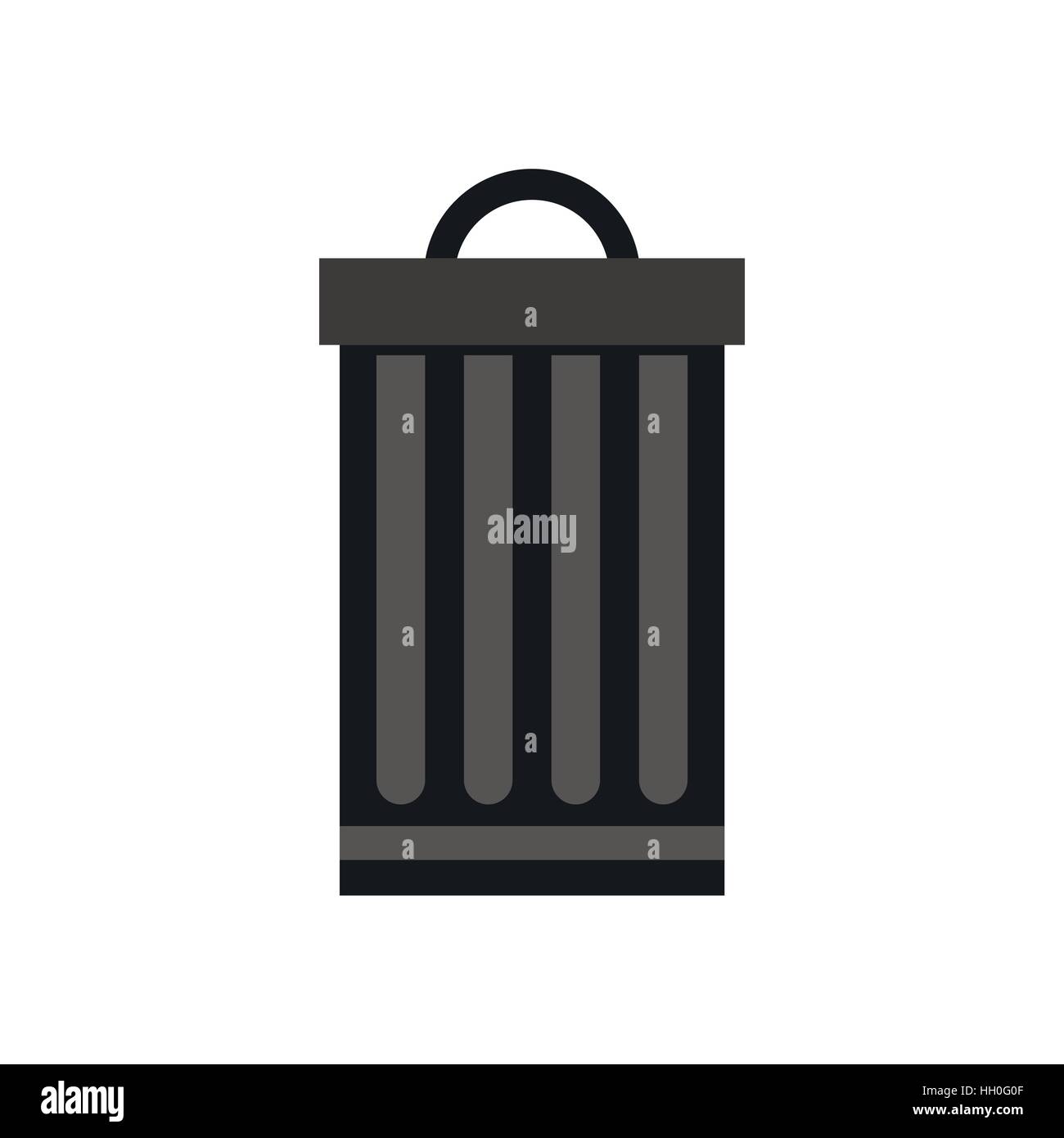 Metal dustbin icon, flat style Stock Vector Image & Art - Alamy
