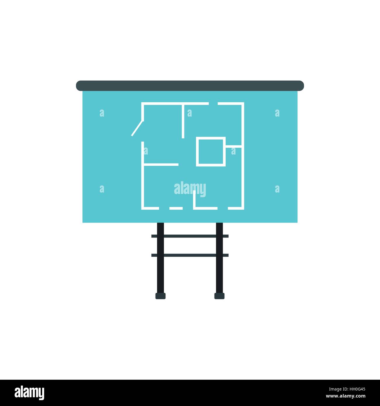 Stand with house project icon, flat style Stock Vector Image & Art - Alamy
