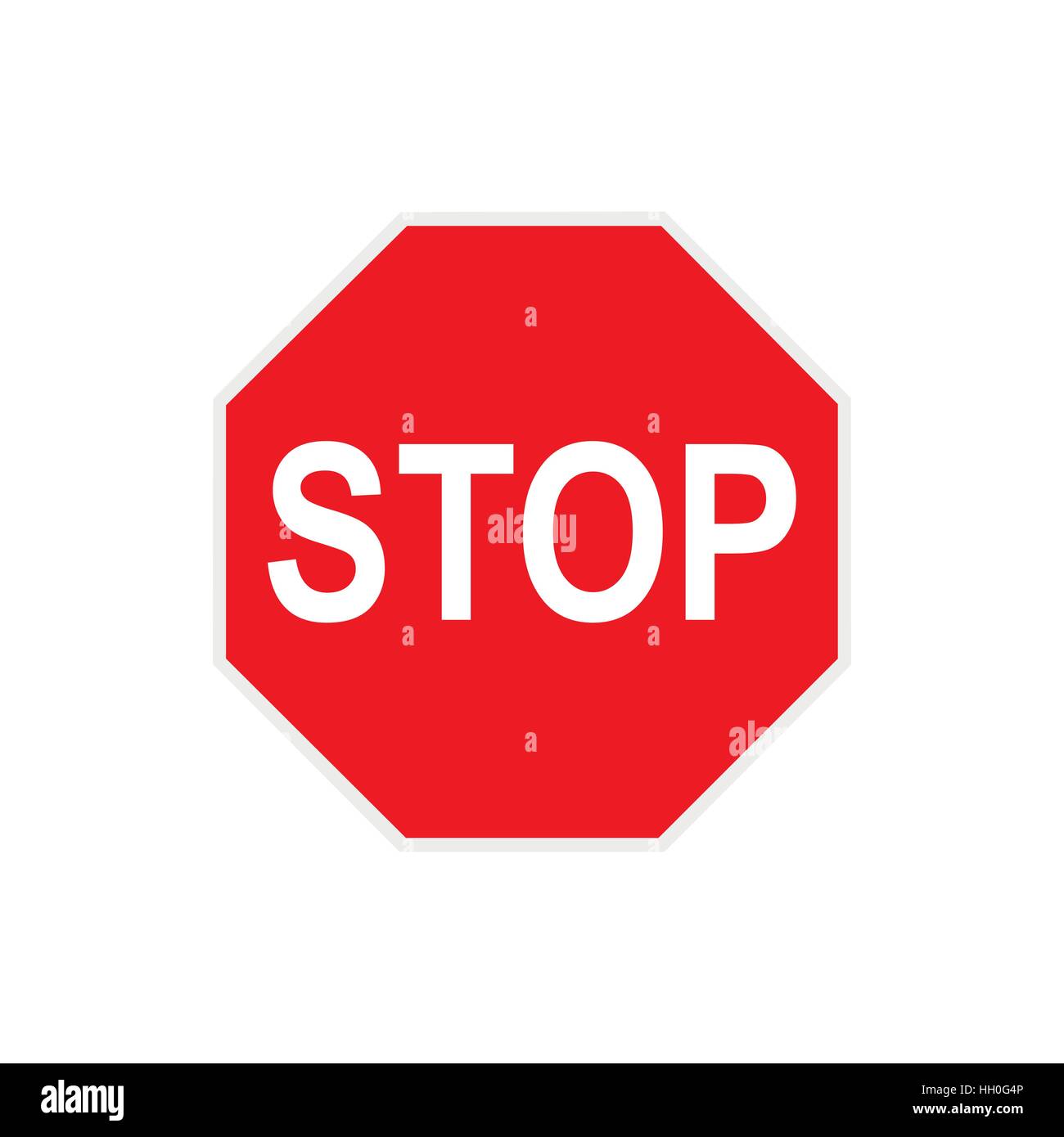 Stop sign icon in flat style Stock Vector Image & Art - Alamy
