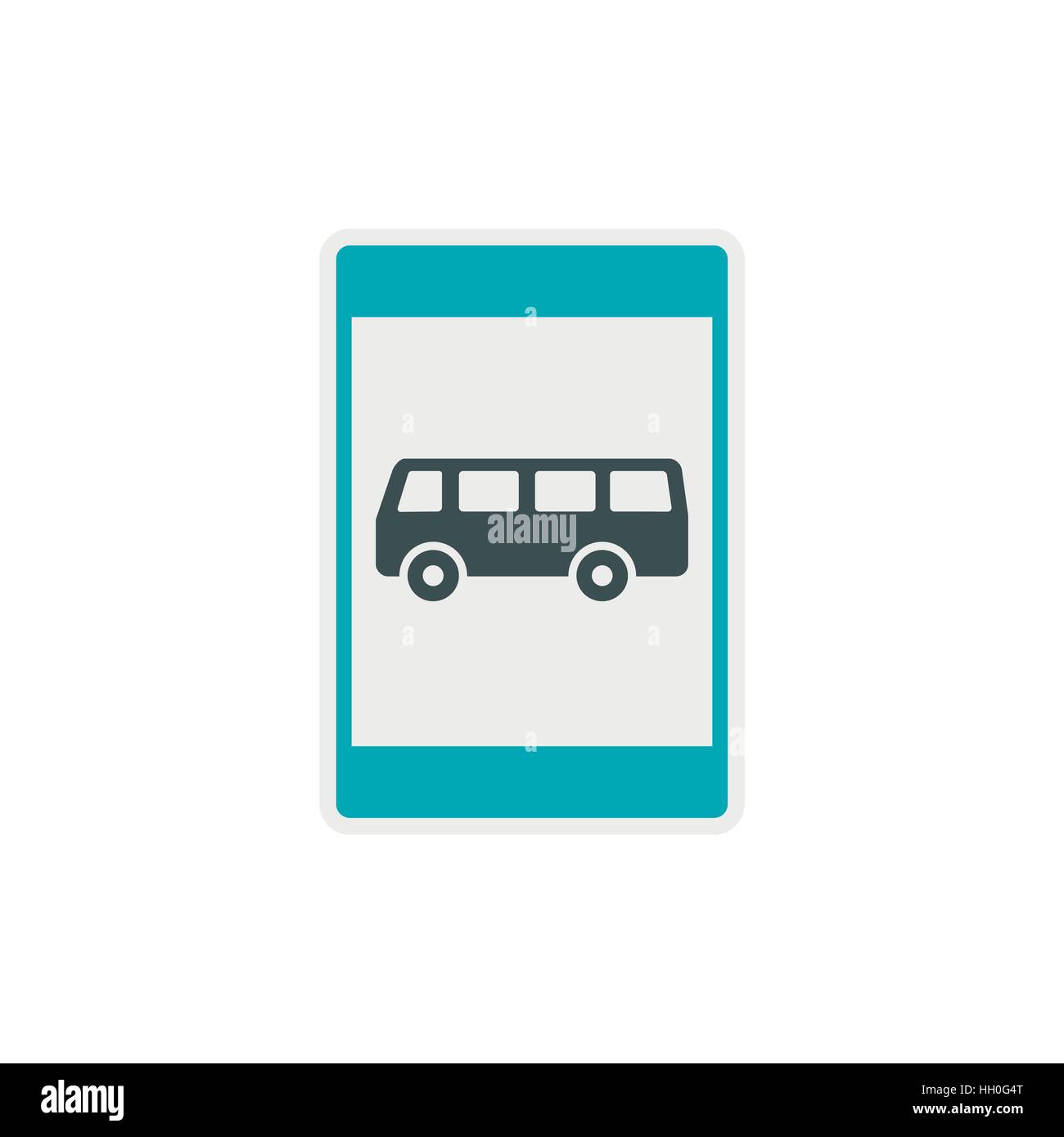 Bus stop sign icon, flat style Stock Vector Image & Art - Alamy