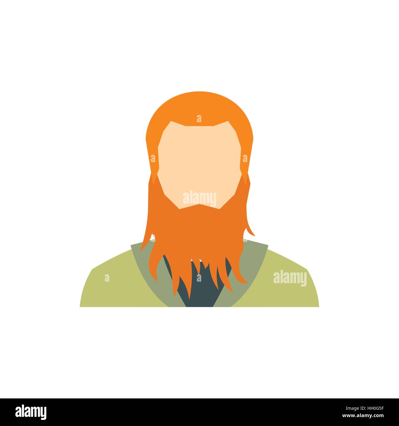 Red bearded man icon, flat style Stock Vector Image & Art - Alamy