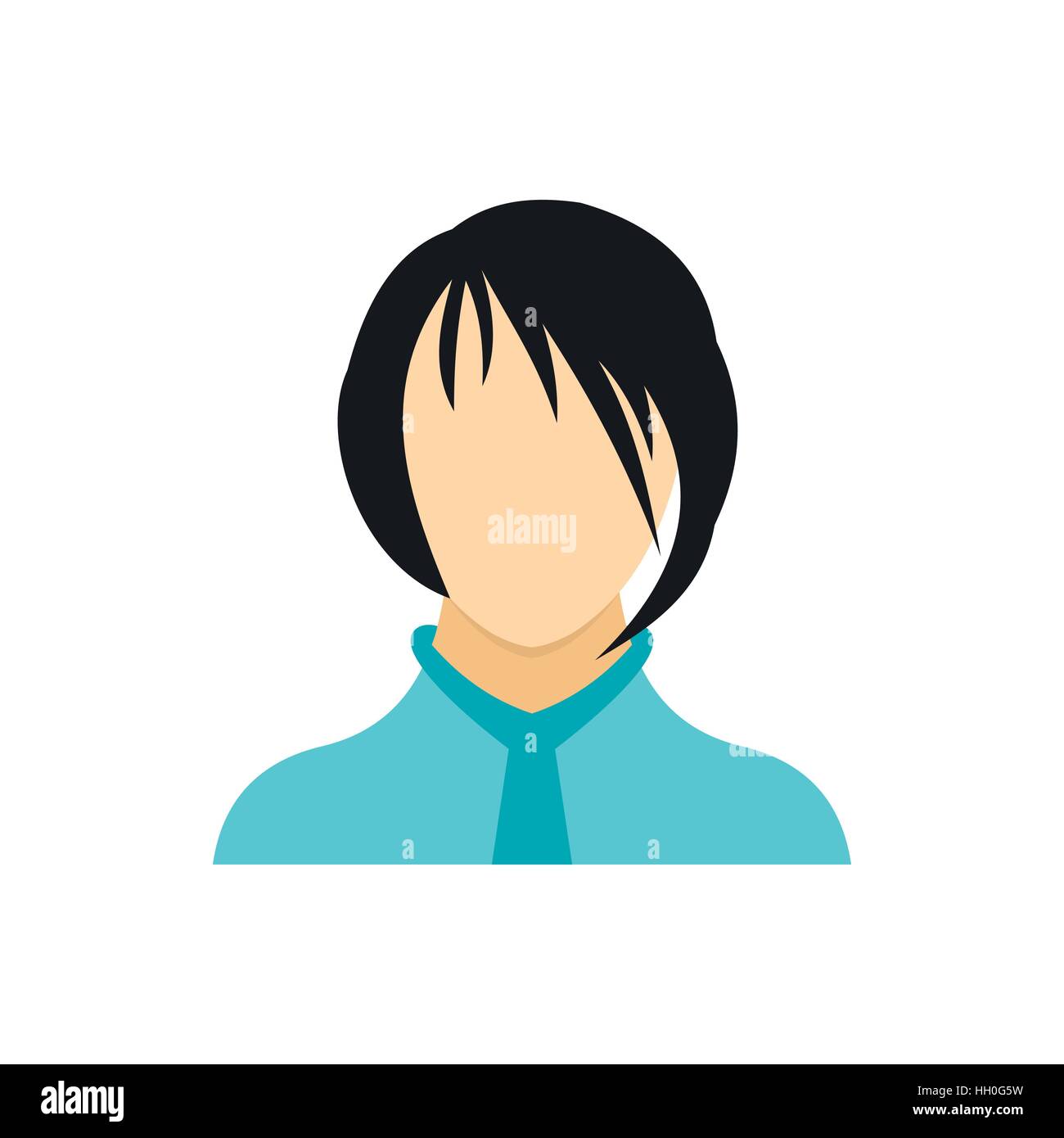 Brunette girl icon in flat style Stock Vector Image & Art - Alamy