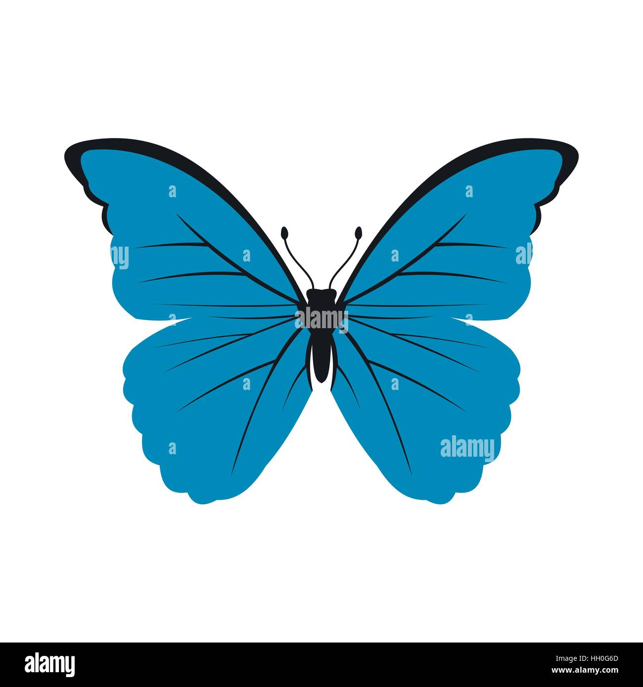 Blue butterfly icon in flat style Stock Vector Image & Art - Alamy