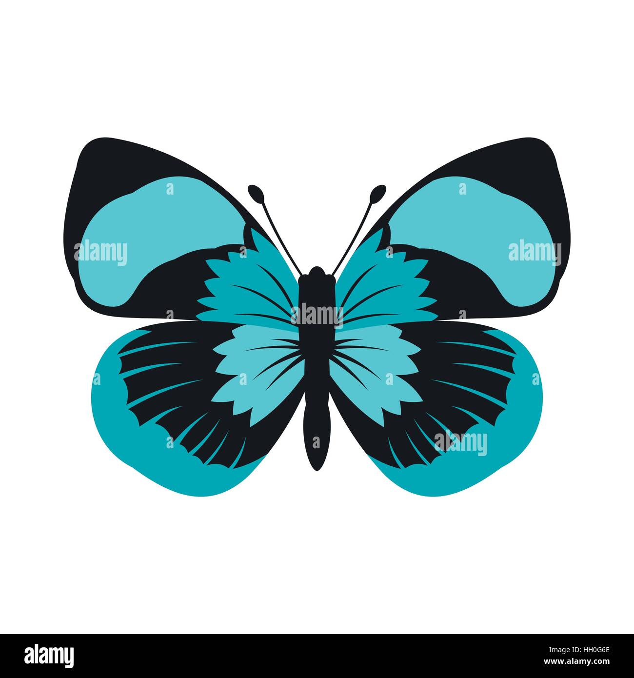 Blue butterfly icon in flat style Stock Vector Image & Art - Alamy