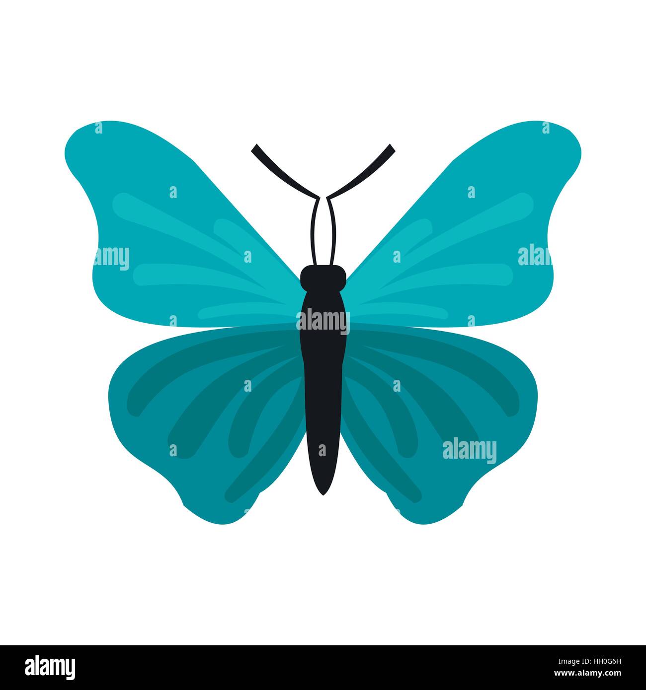 Blue butterfly icon in flat style Stock Vector Image & Art - Alamy