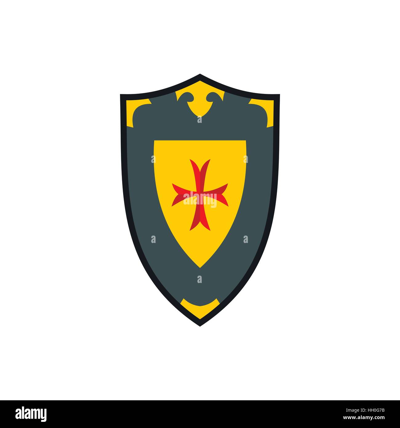 Heraldic shield icon, flat style Stock Vector Image & Art - Alamy