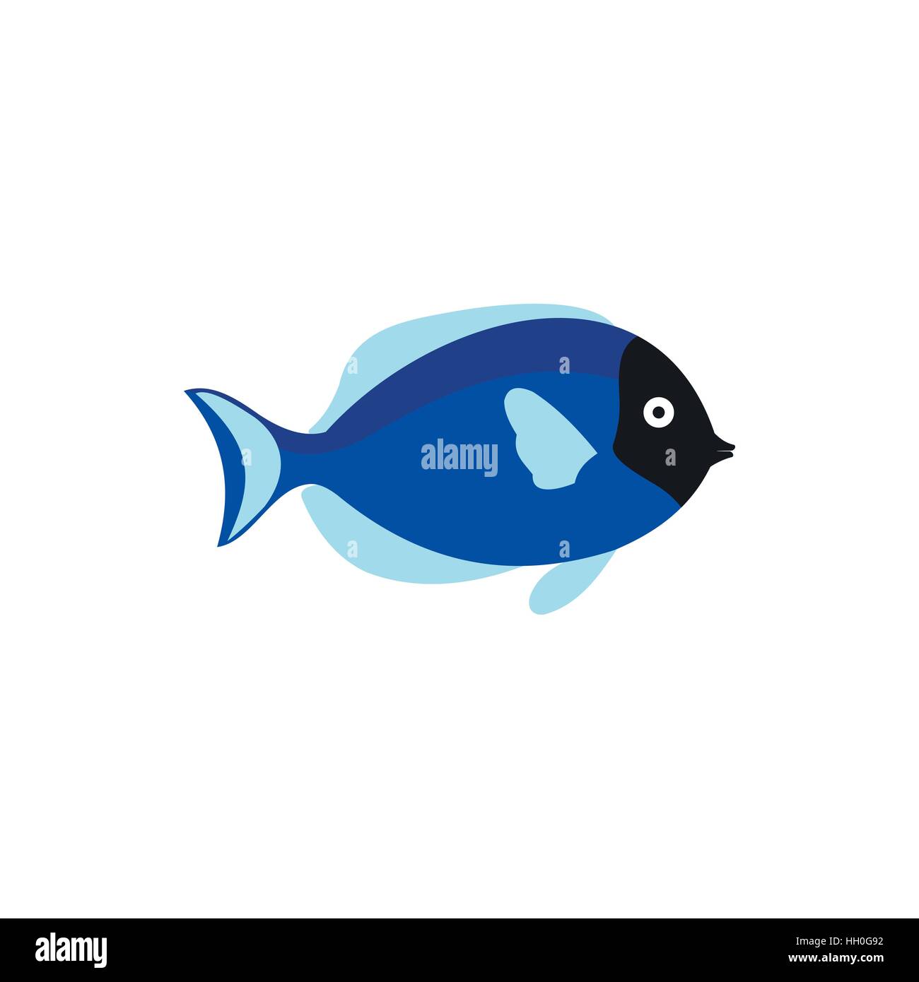 Blue fish icon in flat style Stock Vector Image & Art - Alamy
