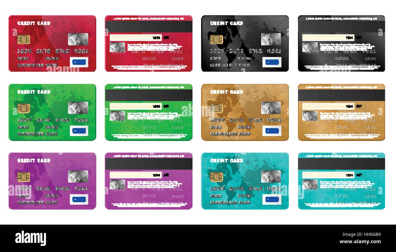 Credit cards set, realistic style Stock Vector Image & Art - Alamy