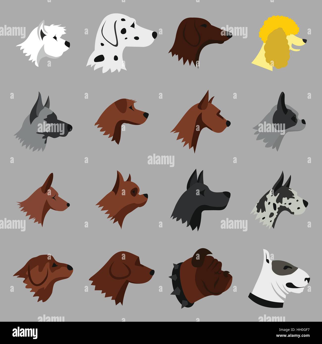 Dog icons set, flat style Stock Vector Image & Art - Alamy