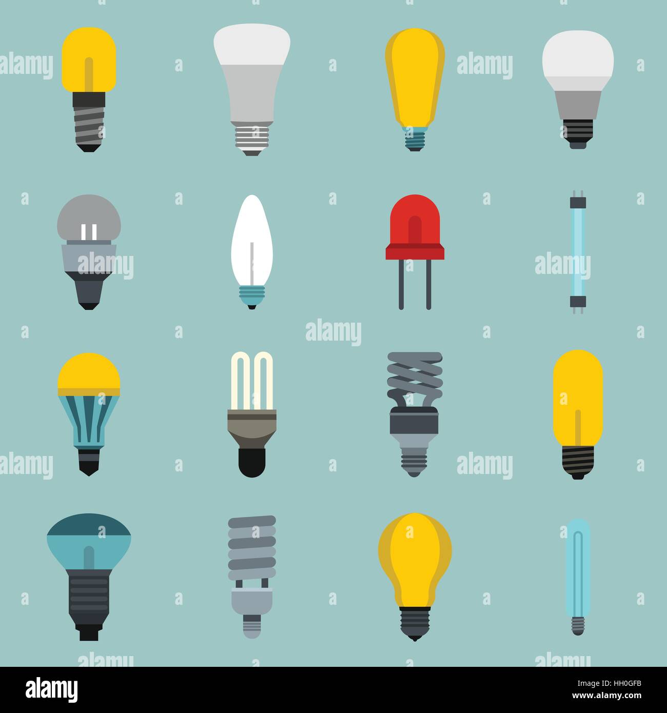 Light bulb icons set, flat style Stock Vector Image & Art - Alamy