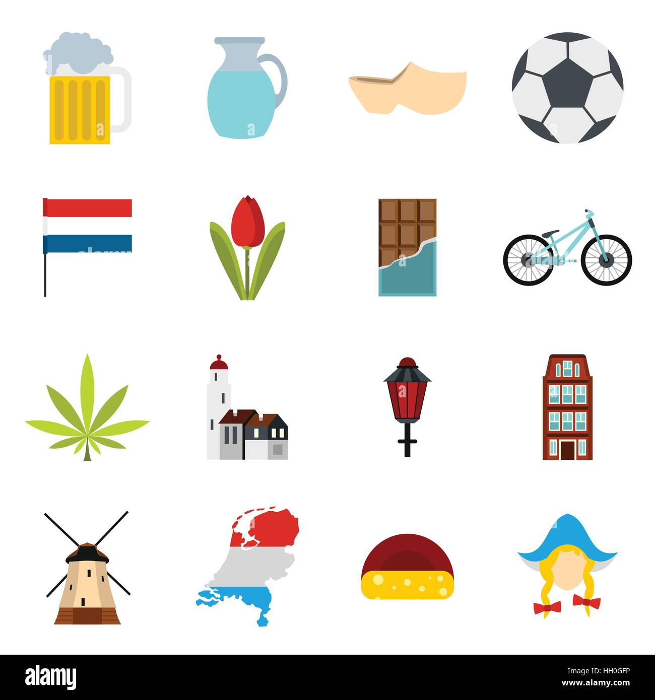 Netherlands icons set, flat style Stock Vector Image & Art - Alamy