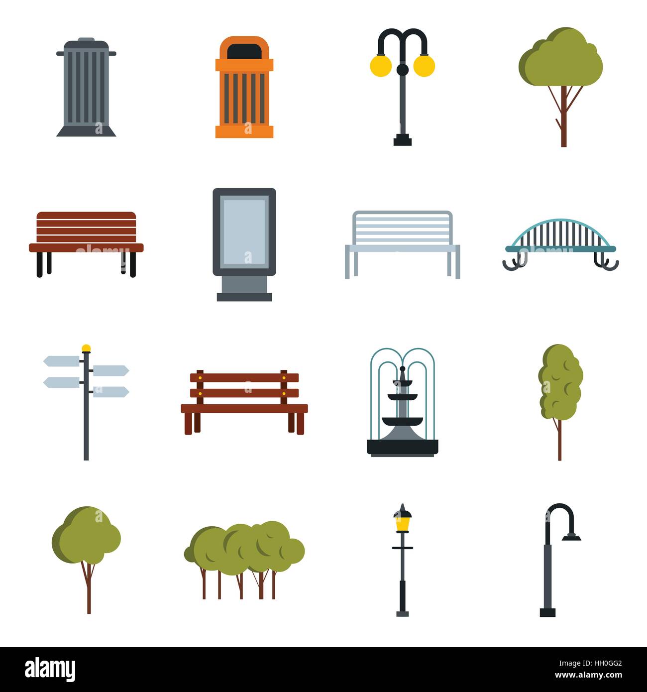 Park icons set, flat style Stock Vector Image & Art - Alamy