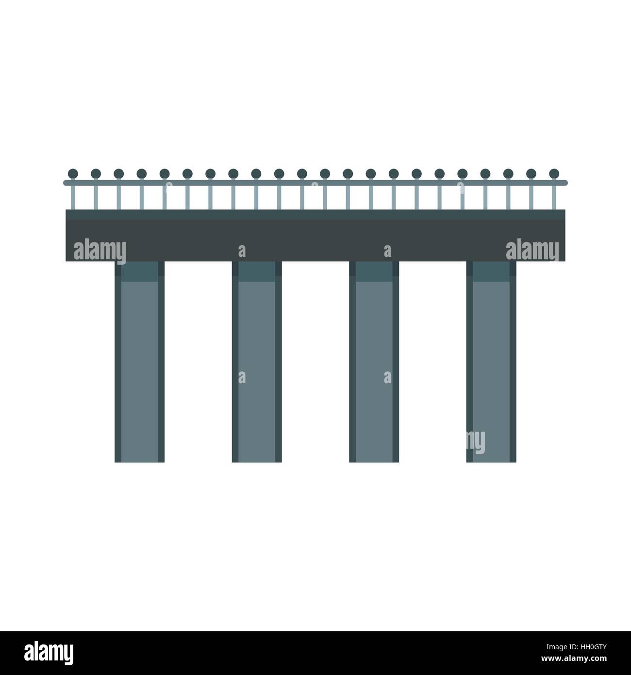 Bridge with steel railings icon, flat style Stock Vector Image & Art ...