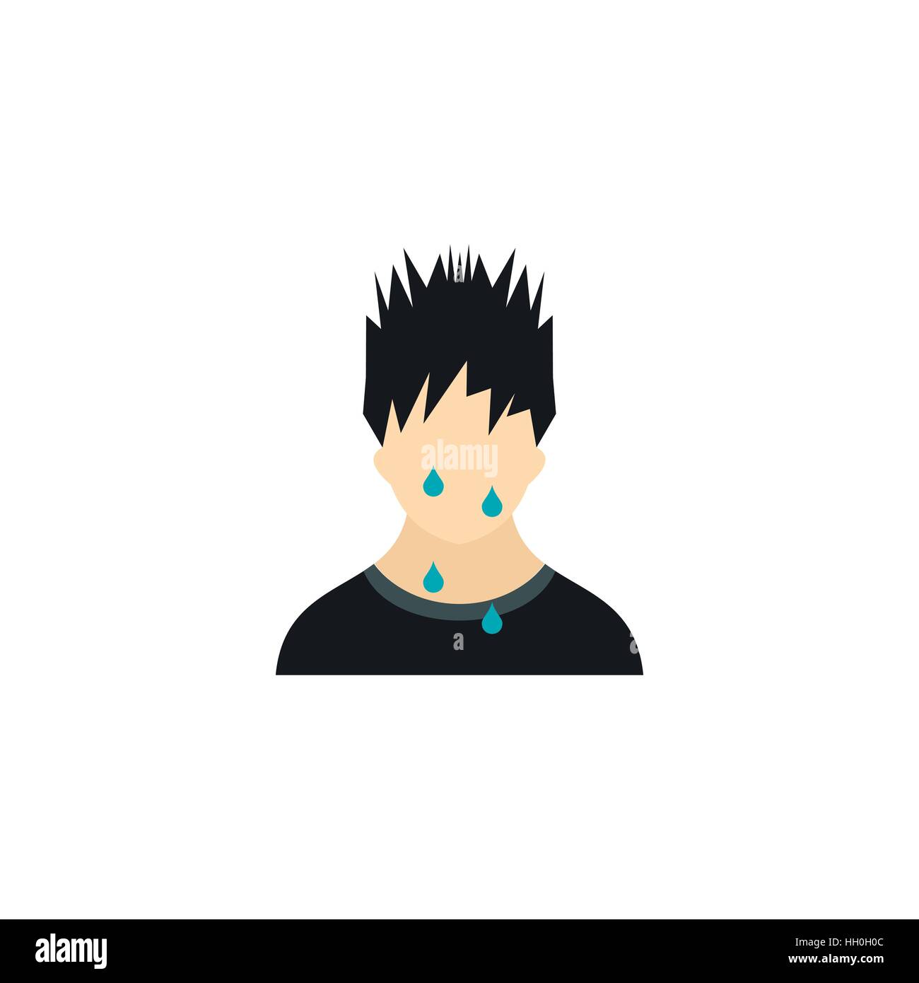 Sweaty man icon in flat style Stock Vector Image & Art - Alamy