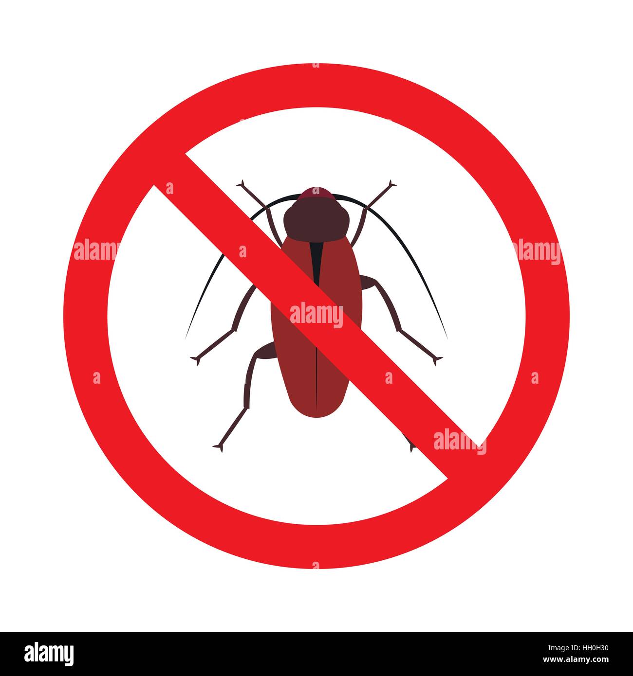 Prohibition sign bugs icon, flat style Stock Vector Image & Art - Alamy