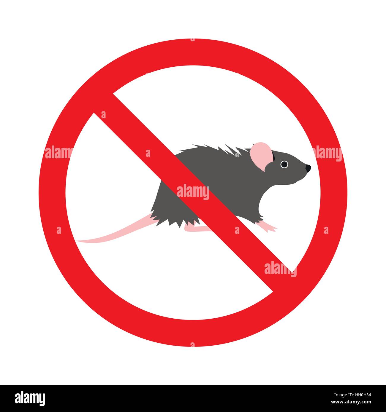 Prohibition sign mouse icon, flat style Stock Vector Image & Art - Alamy