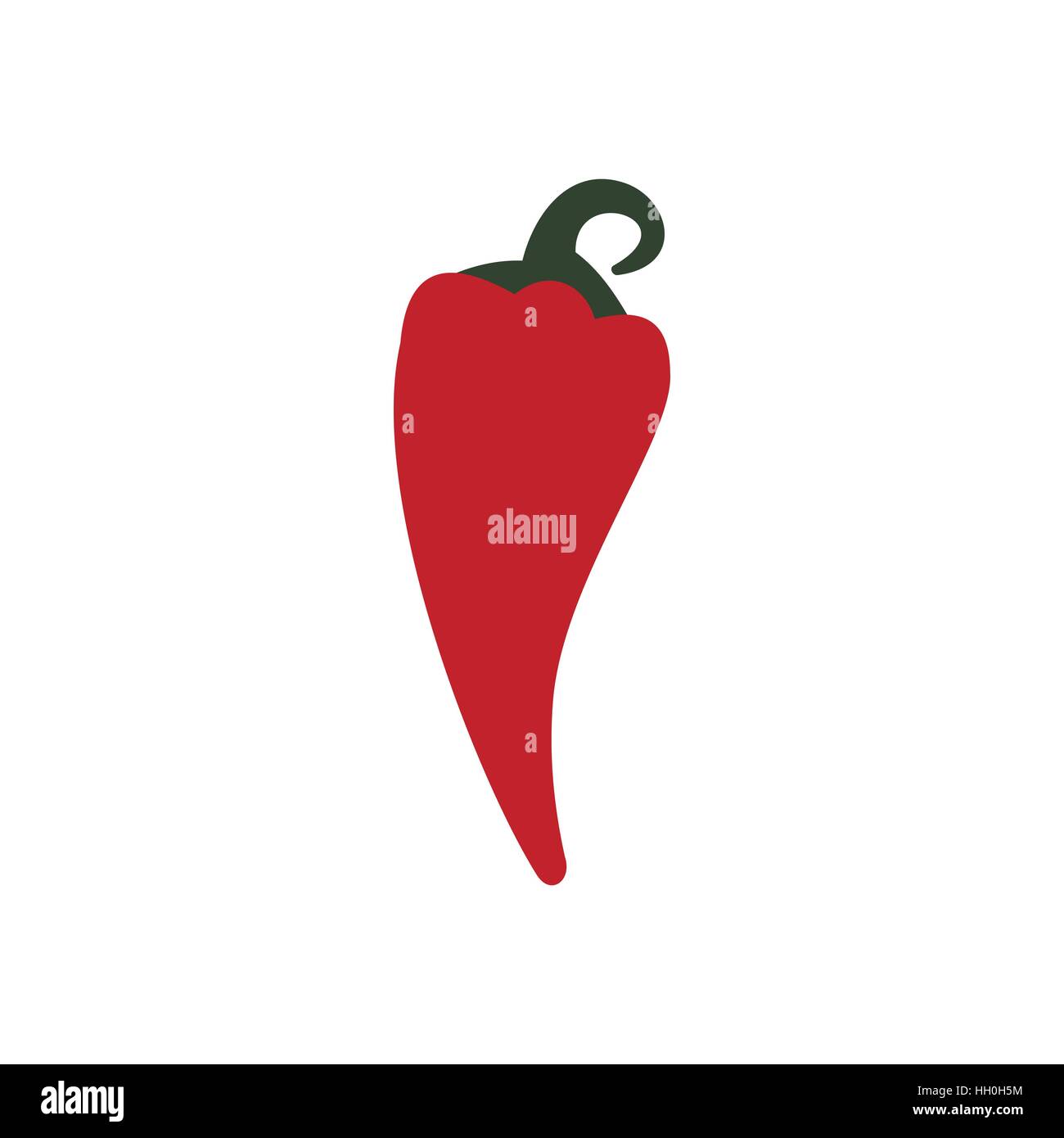 Red hot chili pepper icon in flat style Stock Vector Image & Art - Alamy