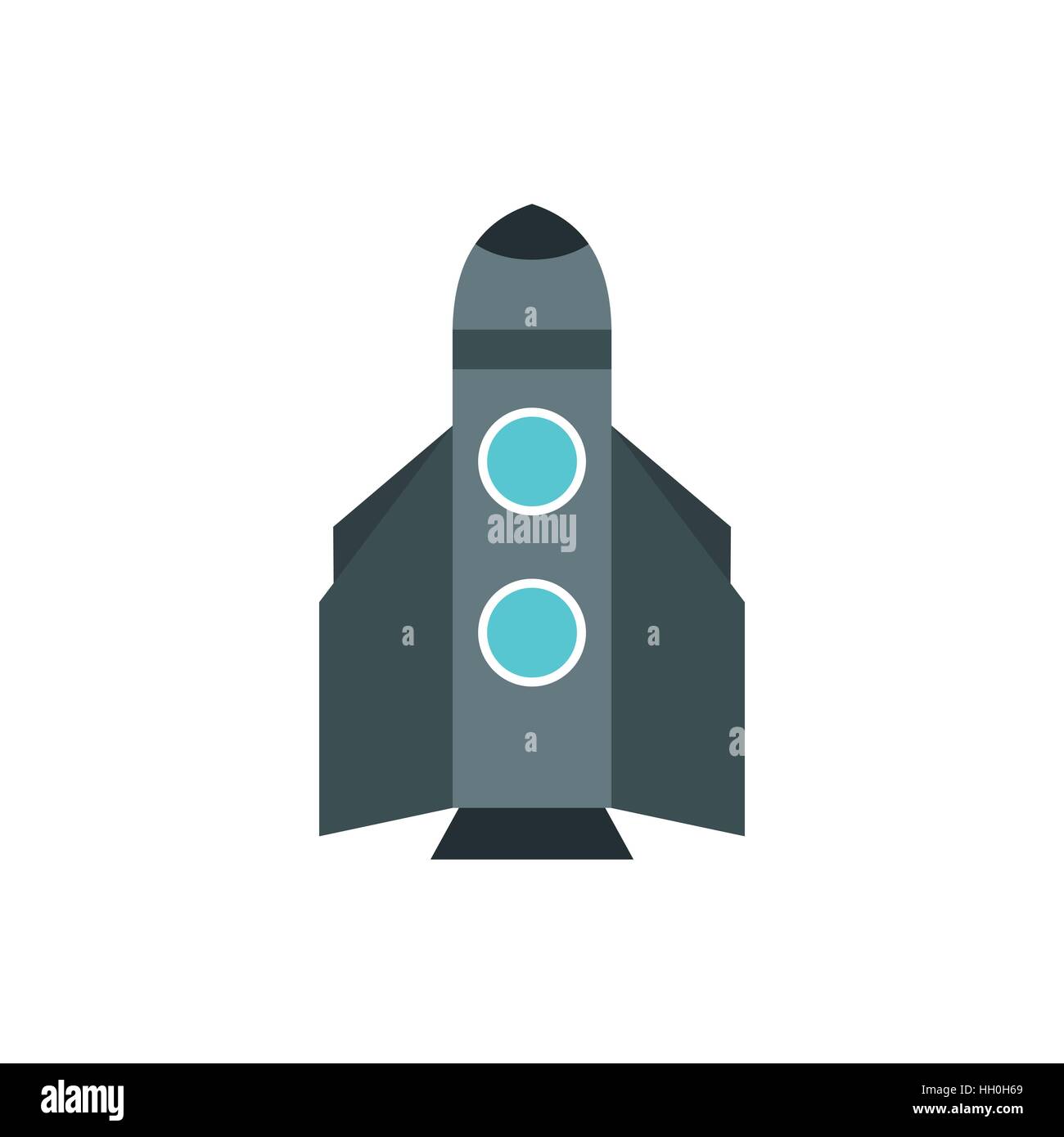 Grey rocket icon in flat style Stock Vector Image & Art - Alamy