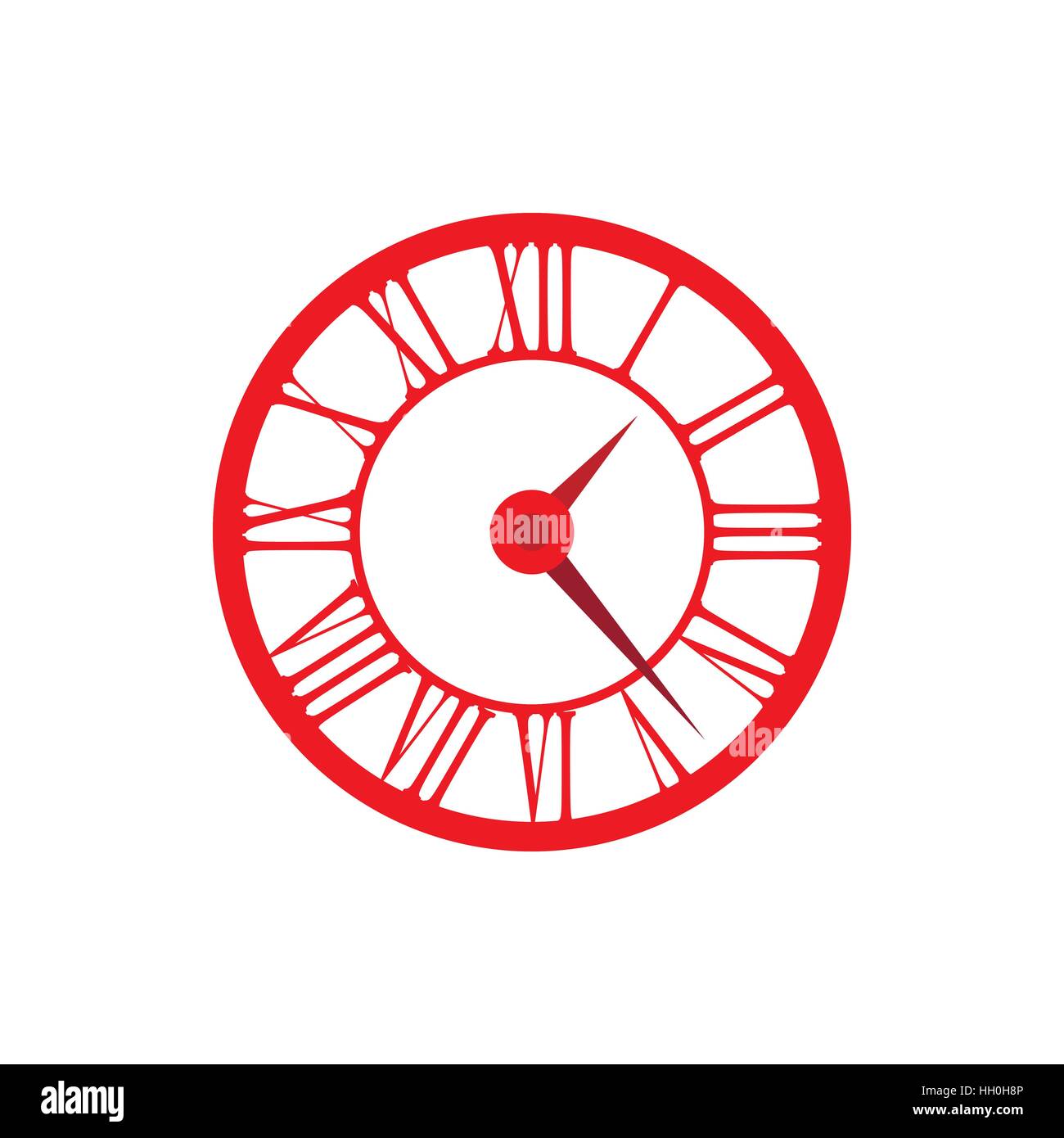 Elegant roman numeral clock icon, flat style Stock Vector Image & Art ...