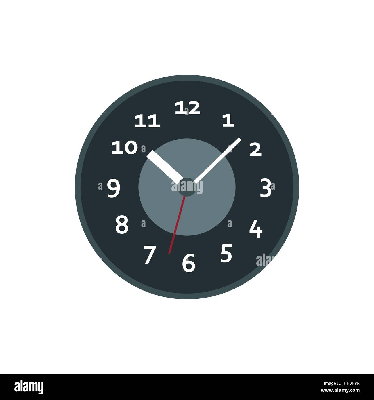 Black wall clock icon, flat style Stock Vector Image & Art - Alamy