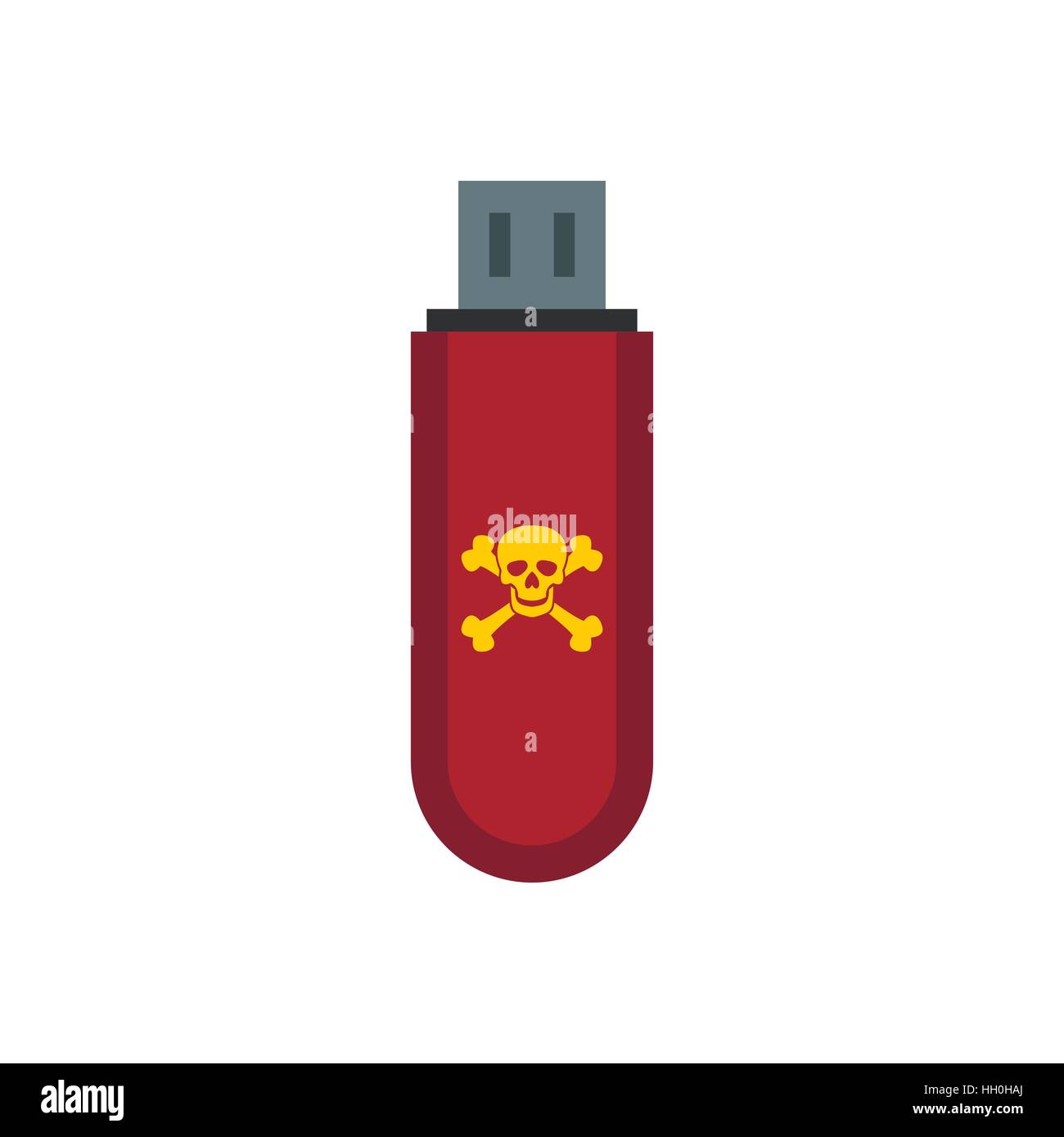 Usb flash drive with a virus icon, flat style Stock Vector Image & Art ...
