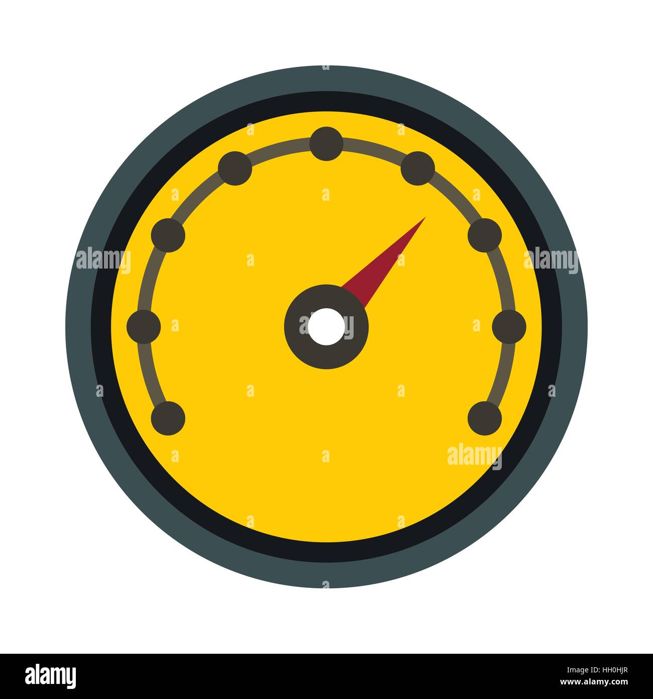 Yellow speedometer icon, flat style Stock Vector Image & Art - Alamy