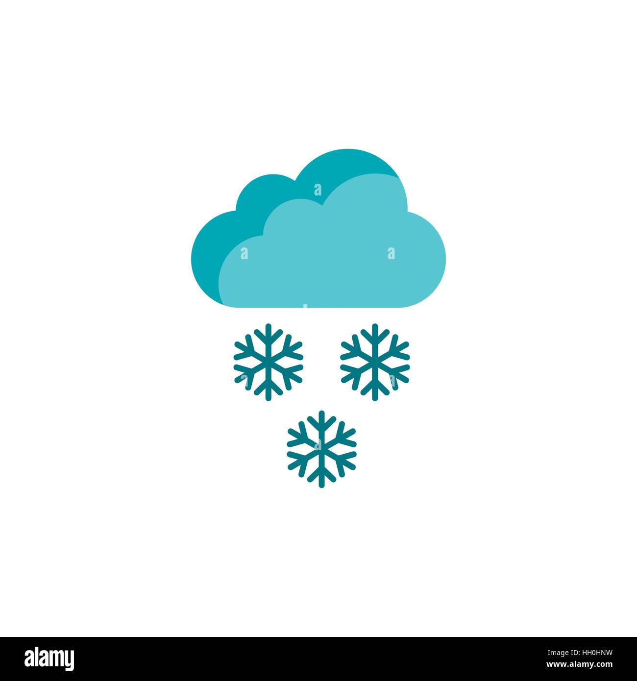 Cloud and snowflakes icon in flat style Stock Vector Image & Art - Alamy
