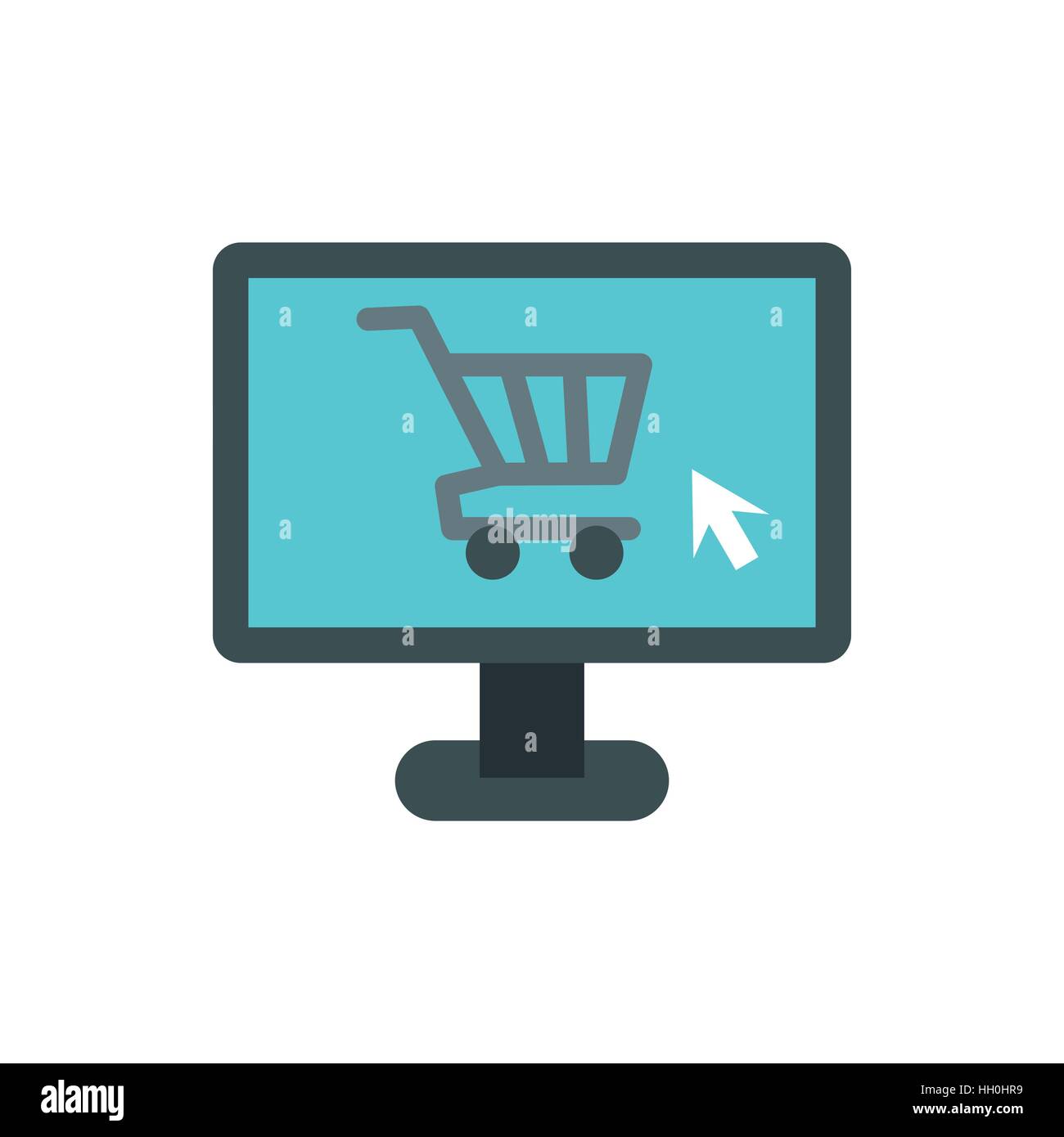Computer monitor with shopping cart icon Stock Vector Image & Art - Alamy
