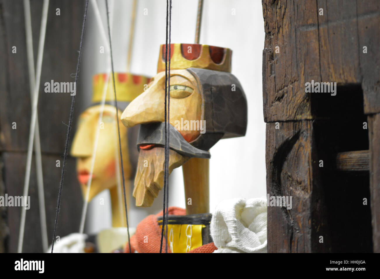 Old worlde wooden puppets in Prague at Christmas Stock Photo - Alamy