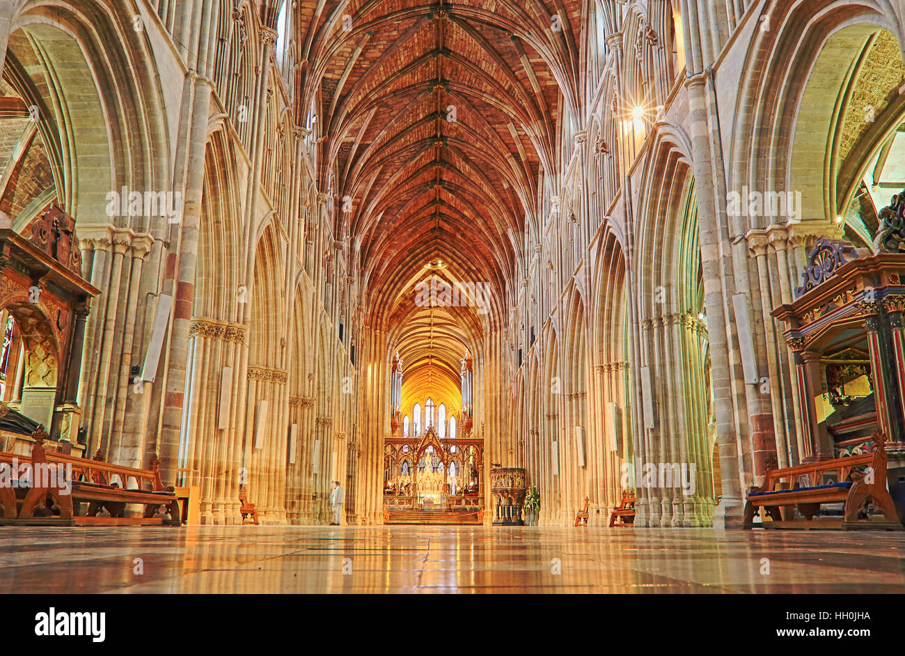 Nave Worcester Cathedral Worcester Worcestershire High Resolution Stock ...