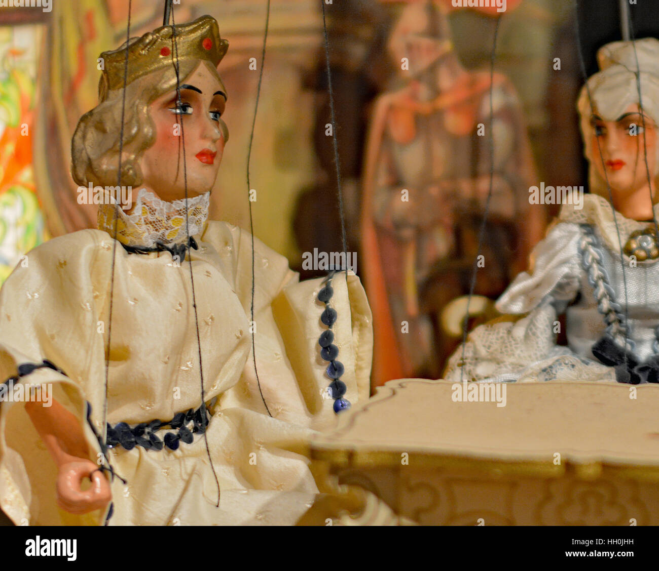 Carved wooden puppets hi-res stock photography and images - Alamy