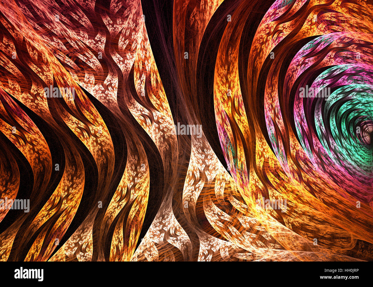 Fractal colorful lines of the image, creating an effect of rotation ...