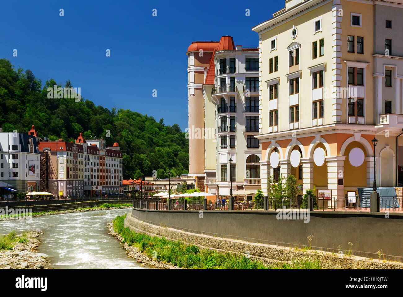 Mountain resort: beautiful multi-storey building, the comfortable hotel ...