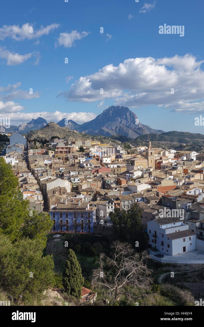 The town and castle of Relleu near Villajoyosa, Spain Stock Photo - Alamy