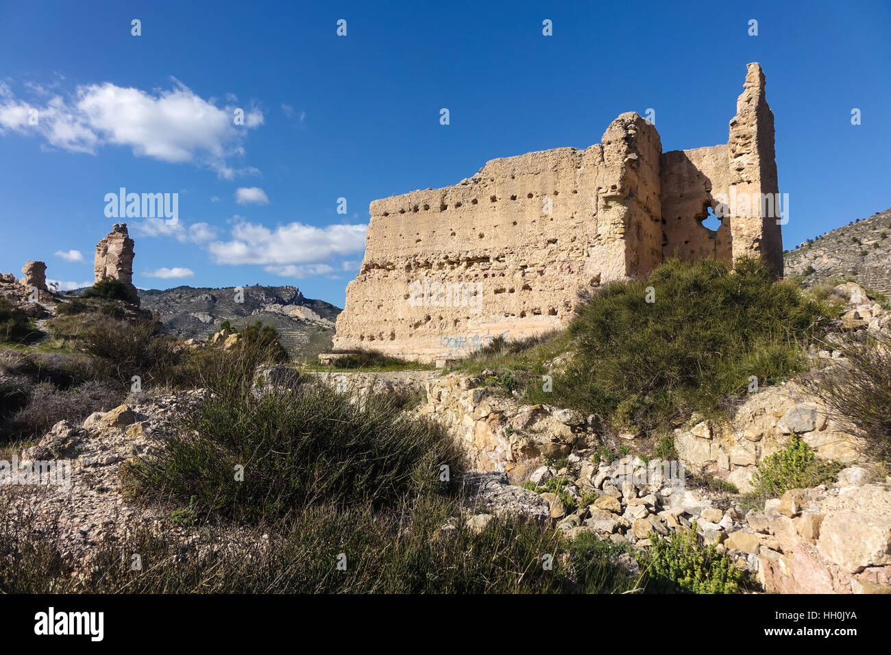 The town and castle of Relleu near Villajoyosa, Spain Stock Photo - Alamy