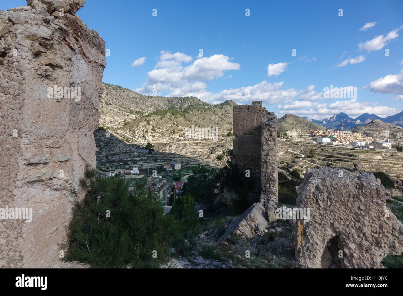The town and castle of Relleu near Villajoyosa, Spain Stock Photo - Alamy